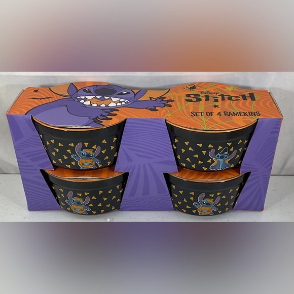 Disney | Kitchen | Disney Stitch Halloween Candy Corn Set Of 4 Ramekins ...